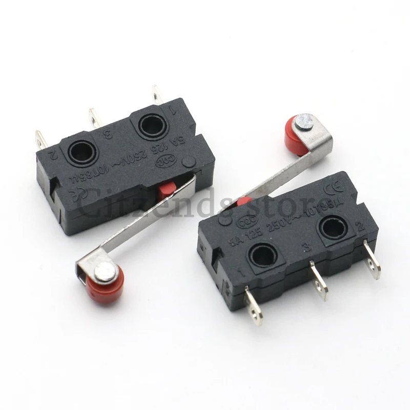 롤러 리미트 스위치가 있는 미니 마이크로 스위치, 레버 암, SPDT 스냅 액션 로트, 3 핀, 5A, 125V, KW12 N ...