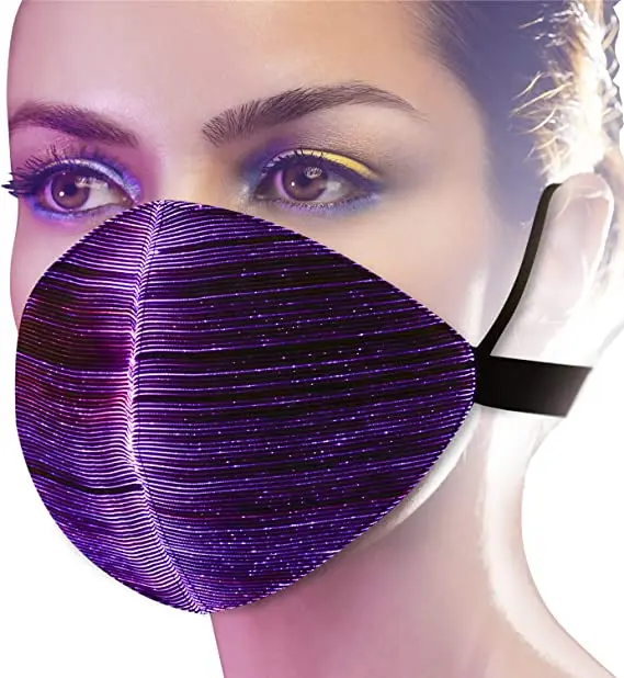Novelty LED RGB Mask Built in Battery Colorful Glow concert fiber optic ...