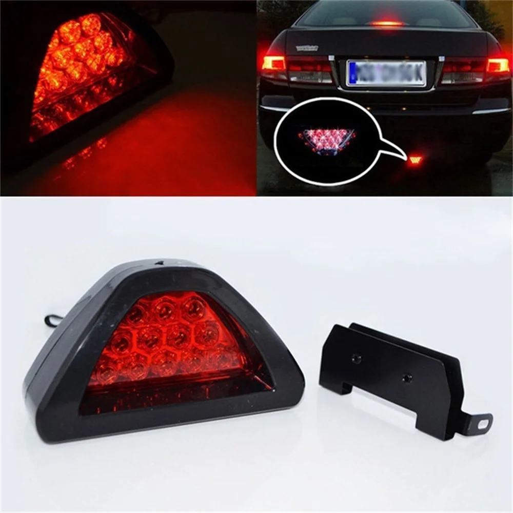 F1 Style DRL Red 12 LED Rear Tail Stop Fog Triangular Brake Light Stop ...