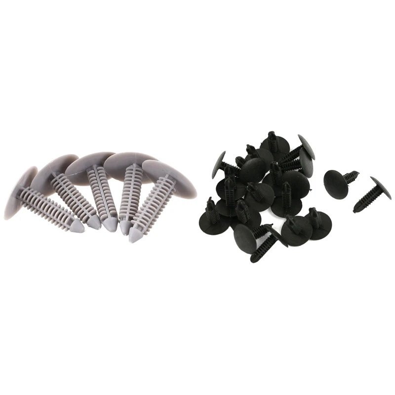 5 Pcs 7X7mm Hole Gray Push in Plastic Rivets with 20Pcs Plastic Fir ...