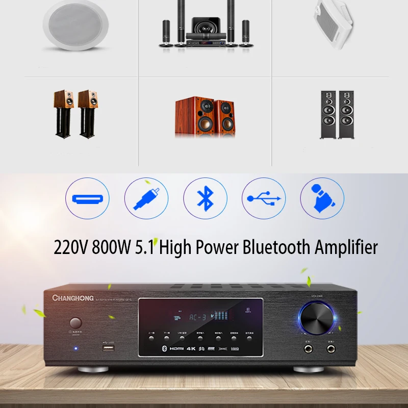 220V-800W-5-1-High-Power-Bluetooth-Amplifier-Fever-Professional-AV ...