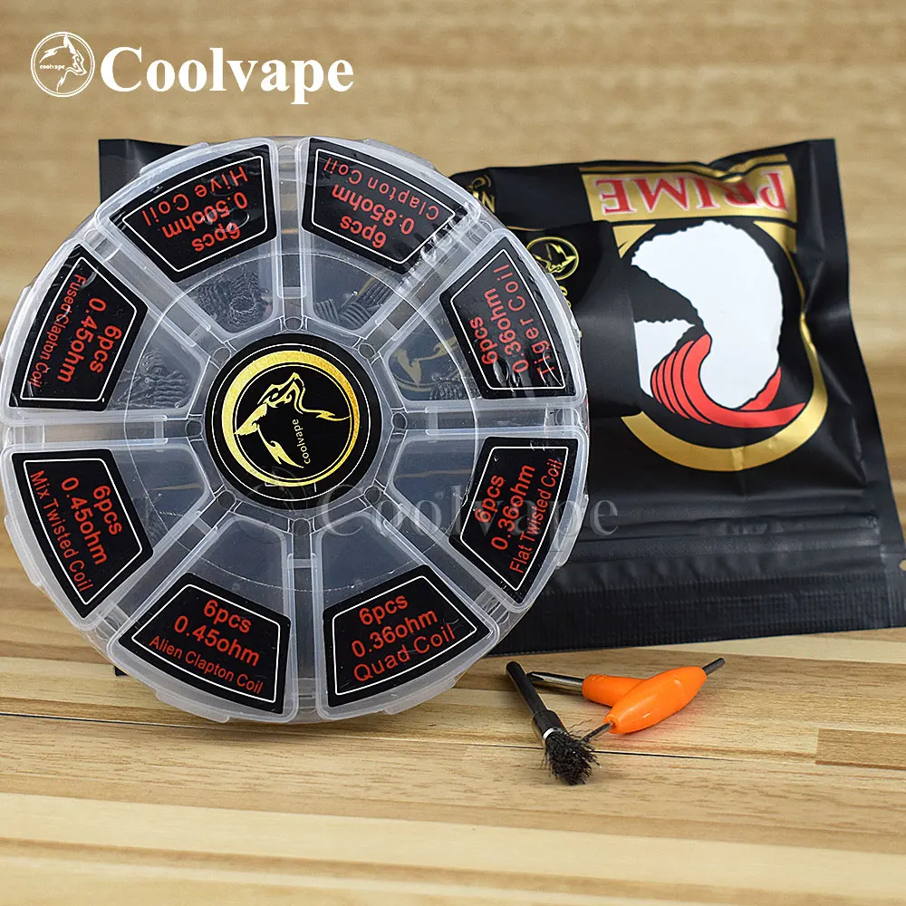 WOLF-COOLVAPE-8-in-1-Prebuilt-Coil-Clapton-Coil-Alien-Tiger-Hive-Quad ...