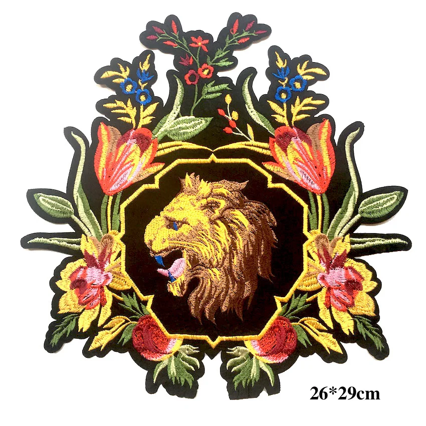 1Piece Vintage Lion Flower Patches Iron on Applique Patches for ...