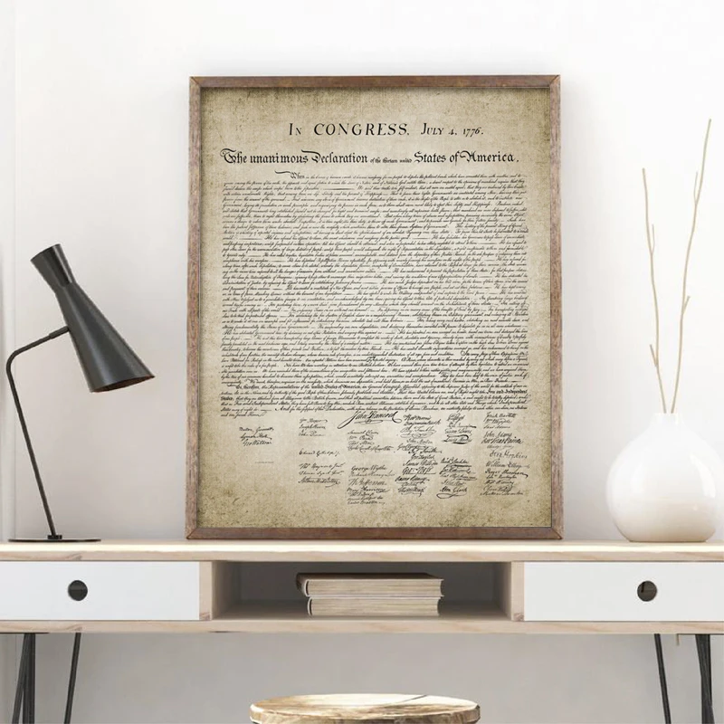 Declaration Of Independence Wall Art Canvas Painting July 4th 1776 ...