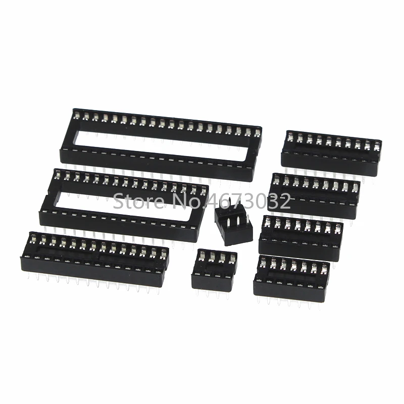 10pcs Ic Seat 6 8 14 16 20 24 28 32 40 Pin 2.54 Mm Pin Pitch Mcu Socket ...