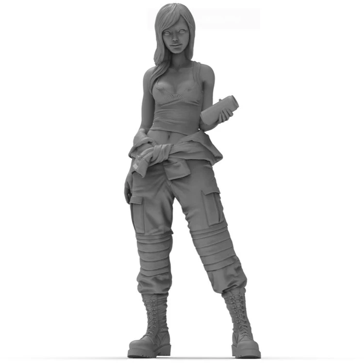 Resin female soldier, figure girl, need to assemble and color by ...