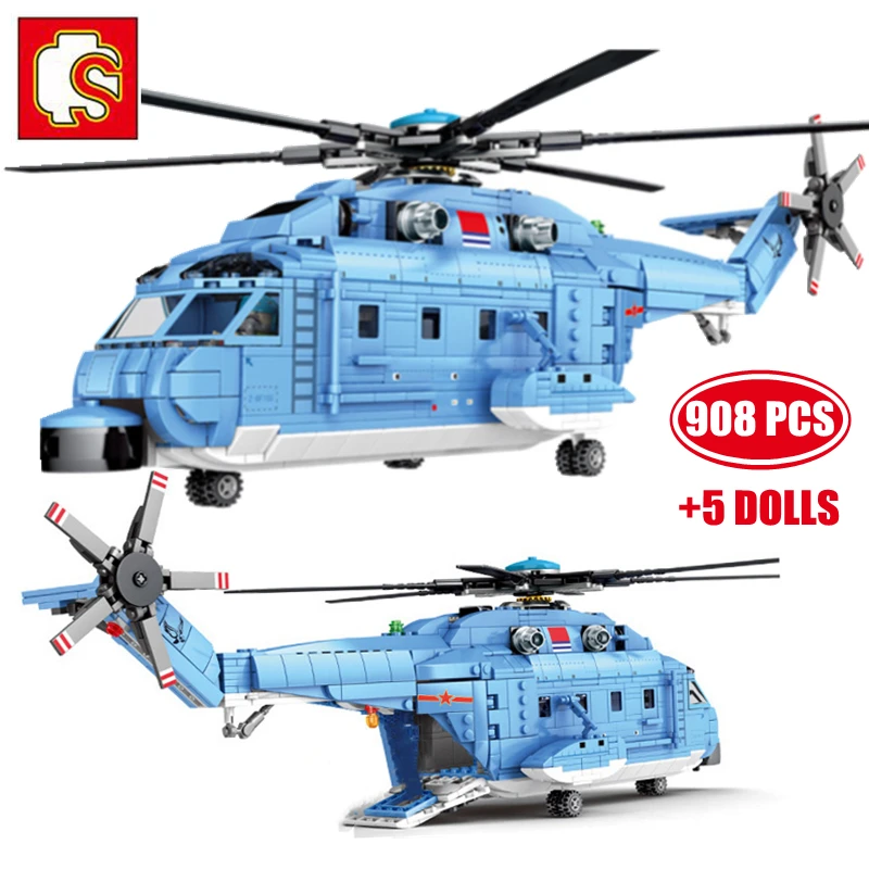 SEMBO-Military-Aircraft-Z18-Utility-Helicopter-Model-Building-Blocks ...