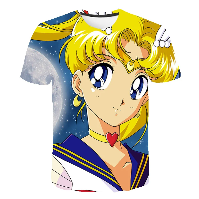 Sailor Moon Summer New Fashion child T Shirt kids Harajuku Short Sleeve ...