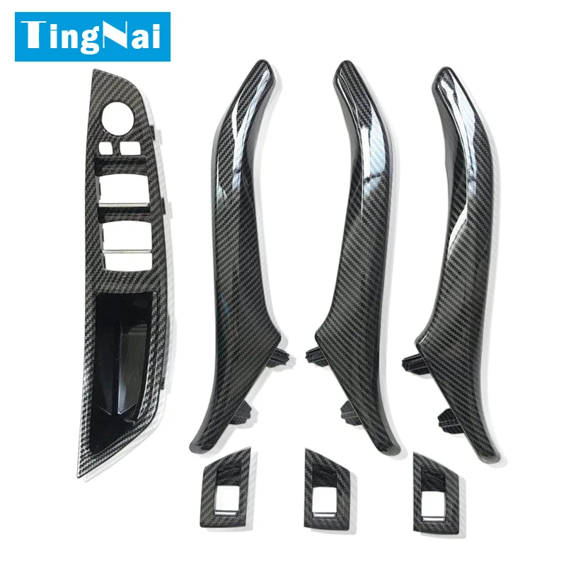 Lhd Rhd Interior Door Carbon Fiber Armrest Pull Handle Assembly ...