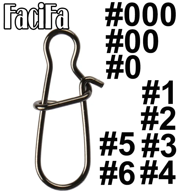 100 or 50 pcs Stainless Steel Fishing Snap Hooked Snap Pin Fastlock ...