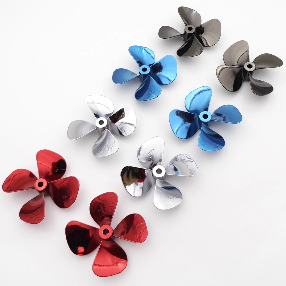 1PC RC Boat Metal Propeller 4-Blades 4mm Shaft Right Left Hand 55mm ...