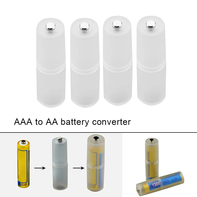 4pcs-Aaa-To-Aa-Size-Battery-Converter-Adapter-Batteries-Holder-Durable ...