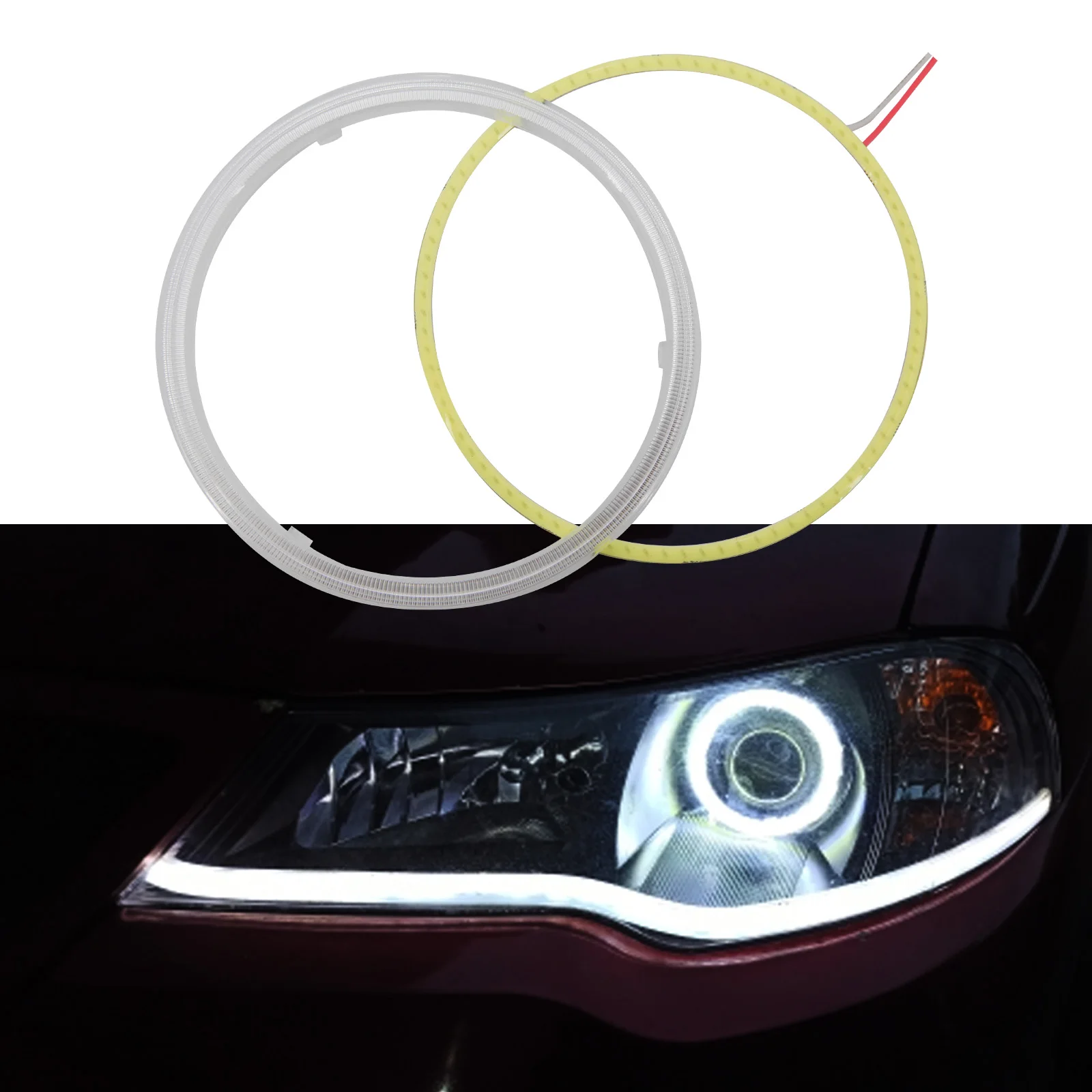 1 Pcs Daytime Running Headlight Lamp Car Angel Eyes Led Halo Ring ...
