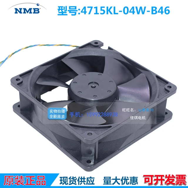 Original NMB 4715KL-04W-B46 12V 0.90A 12CM 12038 double ball 4-wire PWM ...