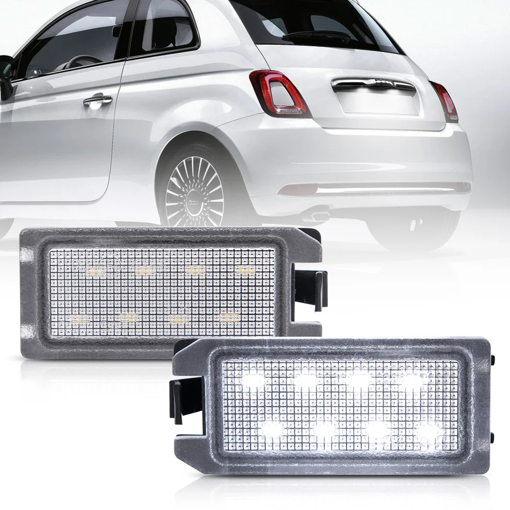 2pcs Led License Number Plate Light For Fiat 500 2013 2014 2015 2016 ...