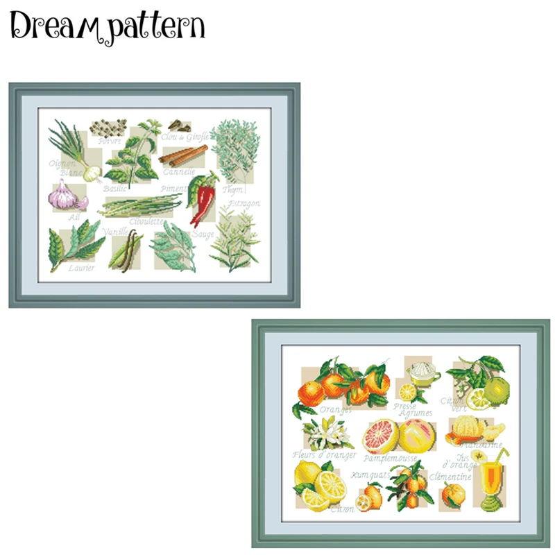 Citrus-fruits-Vegetables-cross-stitch-kits-Xmas-aida-fabric-18ct-14ct ...
