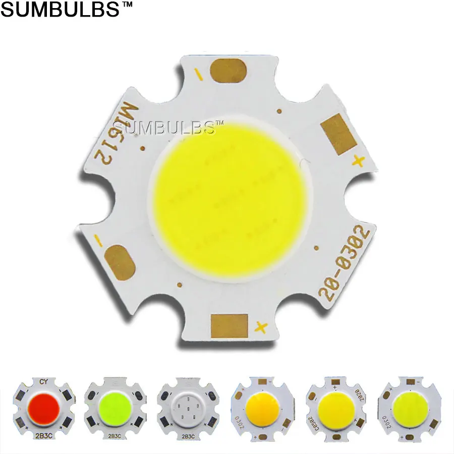 10pcs Bulk Sell Diameter 20mm Rounded COB LED Light Source Chip On ...