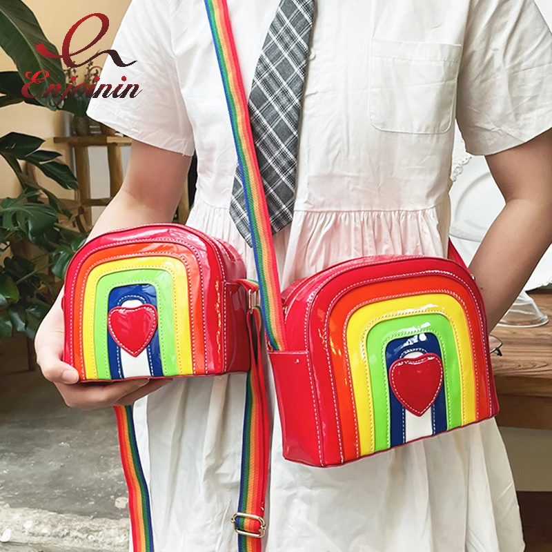 Color Rainbow Shape Crossbody Bag for Women Cute Cartoon Girls Purses ...