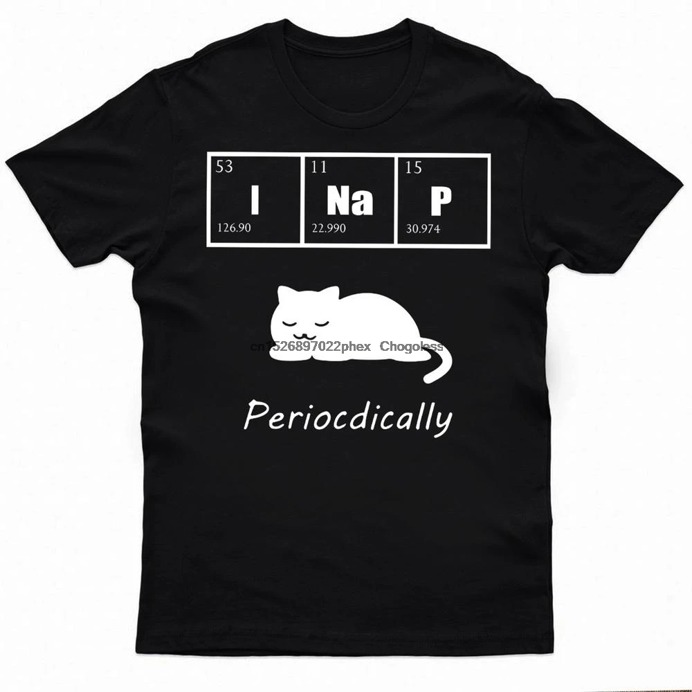 I Nap Periodically Chemistry Periodic Table Parody Sleeping Cat Tshirt Gift