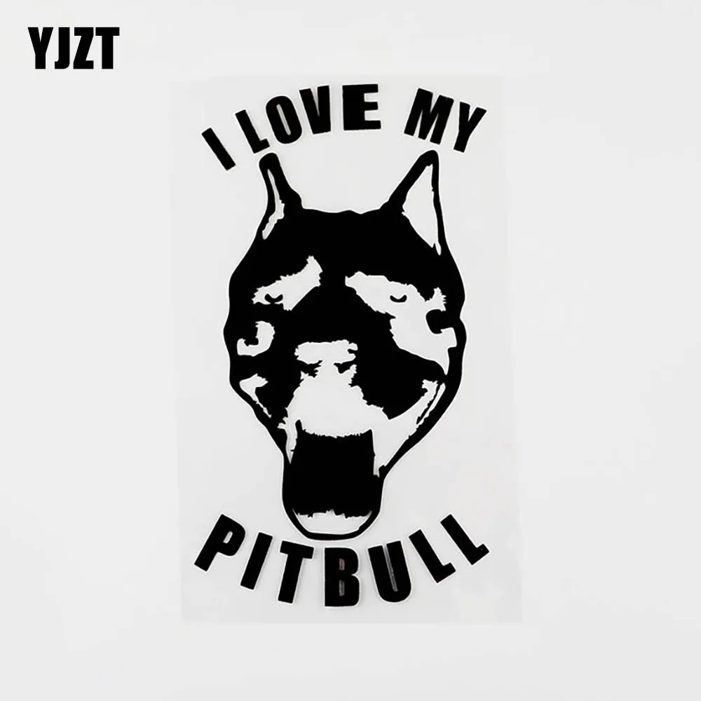Yjzt 10cm×16.8cm Interesting Animal I Love My Pitbull Vinyl Car Sticker ...