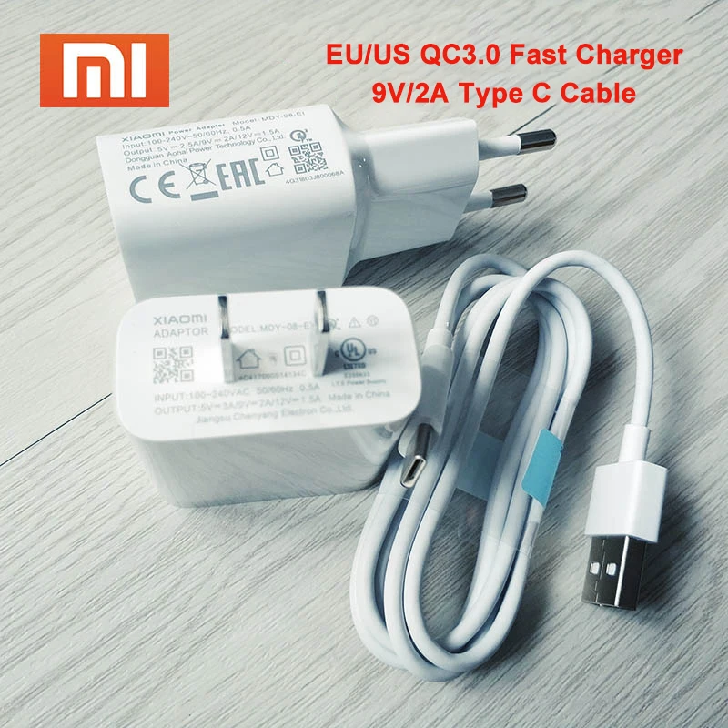 Xiaomi-Fast-Charger-QC3-0-Quick-Charge-Adapter-Type-C-Cable-for-Mi-9-8 ...
