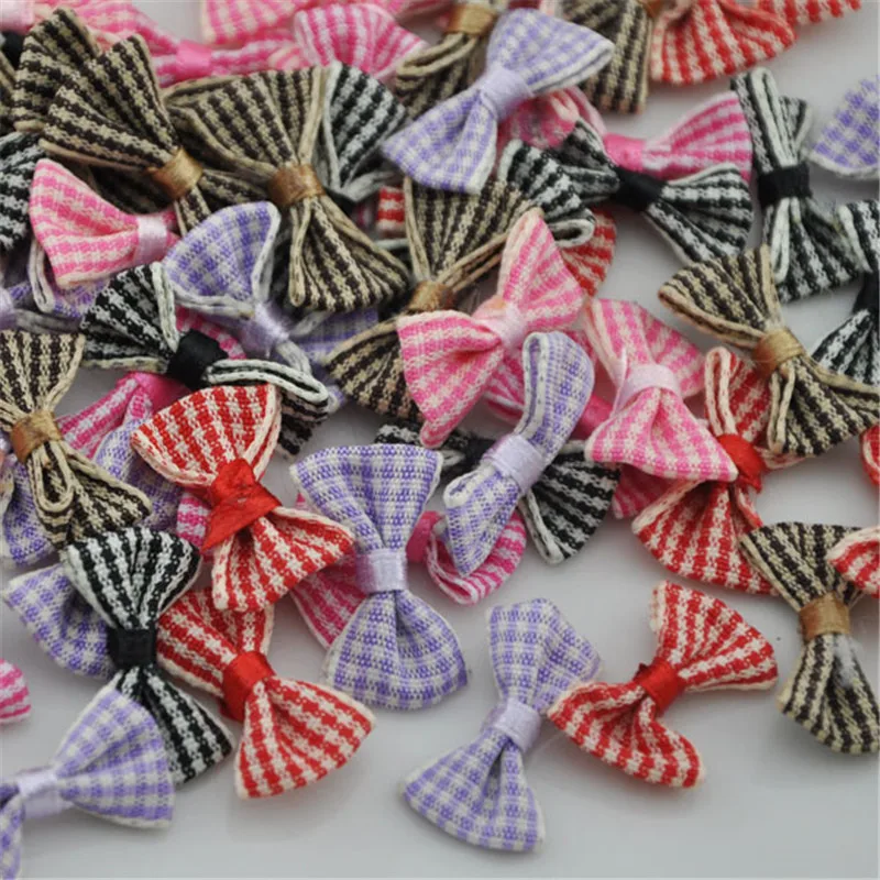 50pcs Mix Color Small Ribbon Bows Flower Craft Appliques Lots Upick ...
