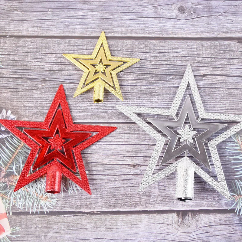1pc-Gold-Silver-Red-Star-Christmas-Tree-Top-Star-3D-Five-point-Star ...