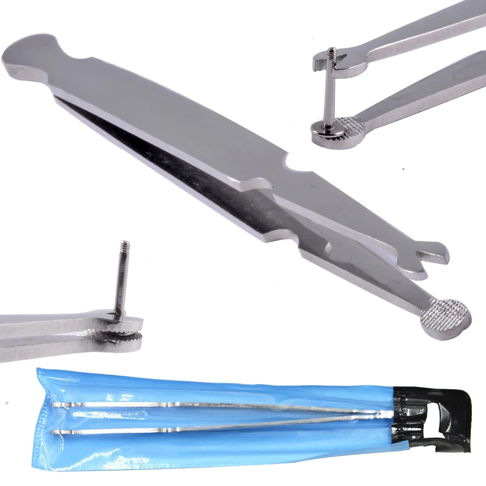 Professional-Labret-Holding-Tool-Tweezers-316L-Stainless-Steel-Holder ...