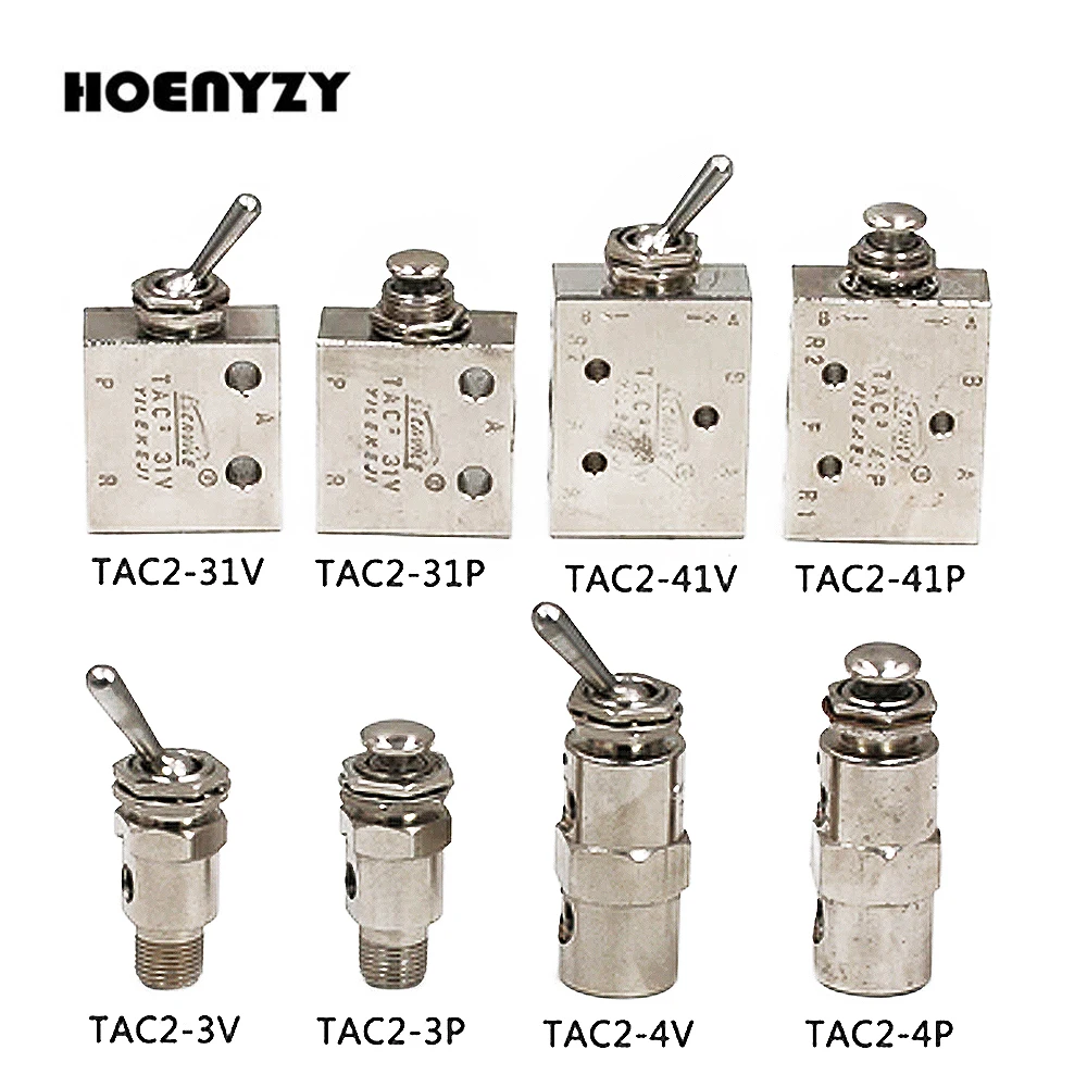 Pneumatic Mechanical Valve TAC-3V 3P 3S 4V 4P Air Switch Button Valve ...