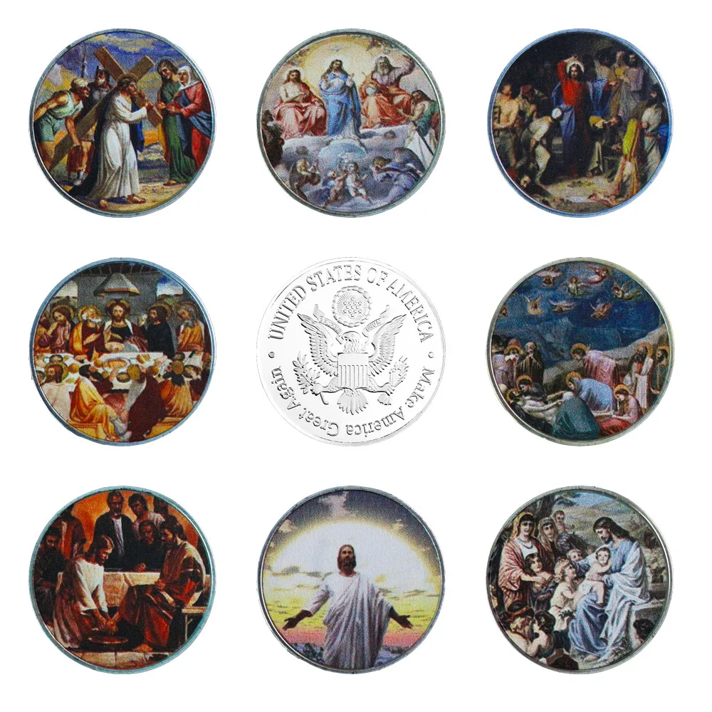 Christian Souvenir Gift Silver Plated Jesus Coin Bible Story ...