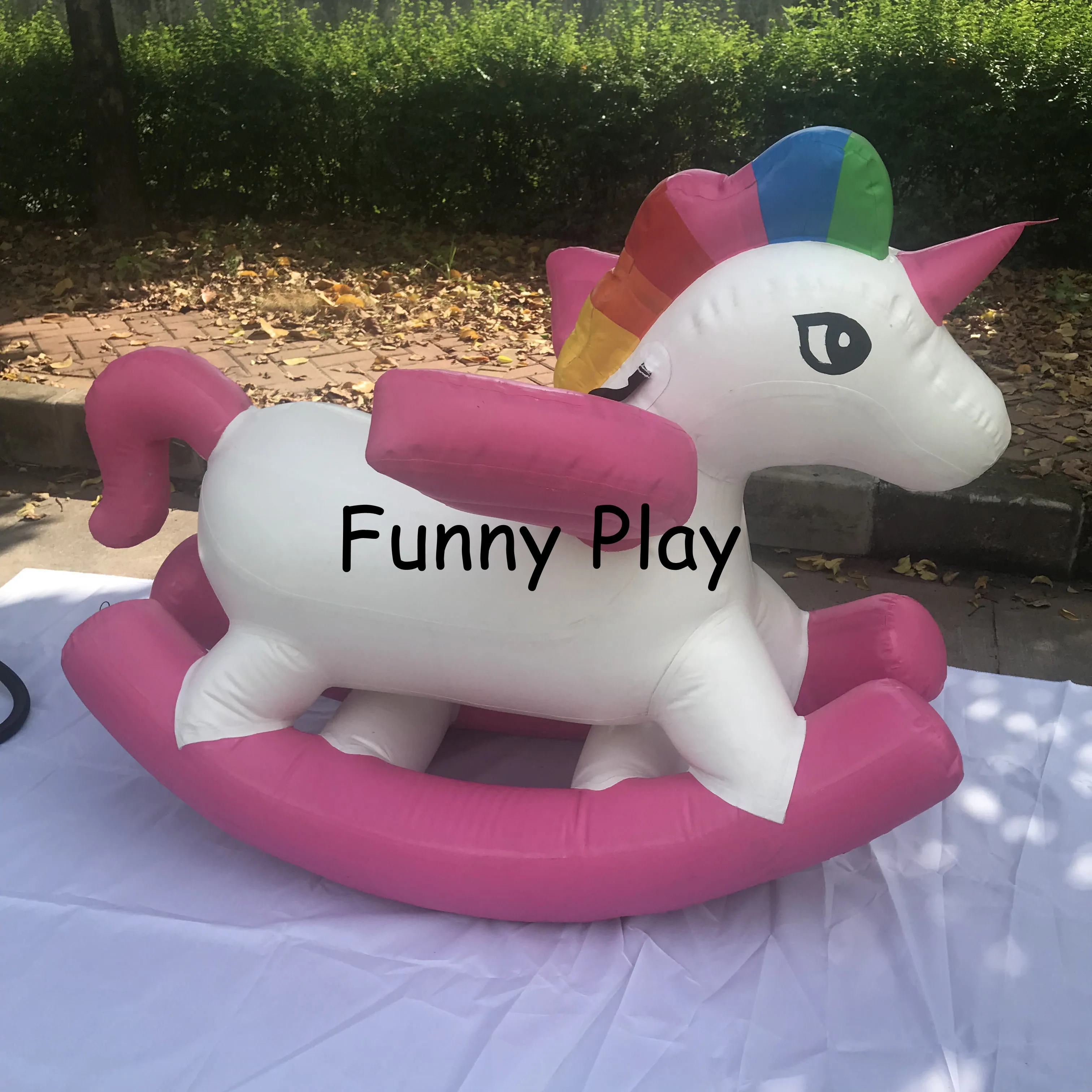 inflatable-rocking-unicorn-horse-fox-dinosaur-in-inflatable-bouncer ...