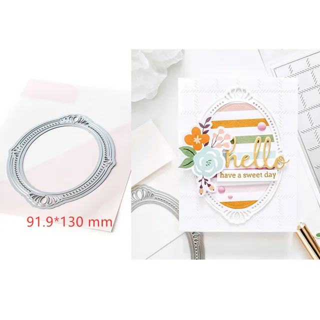 Slim Stripes Scallop Rectangles Stitched Plaid Circles Oval Frame ...