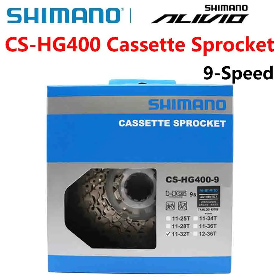 SHIMANO-CS HG400 9 단 산악 자전거 카세트, 11-32T 11-34T 12-36T MTB 9v 자전거 프리휠 ...