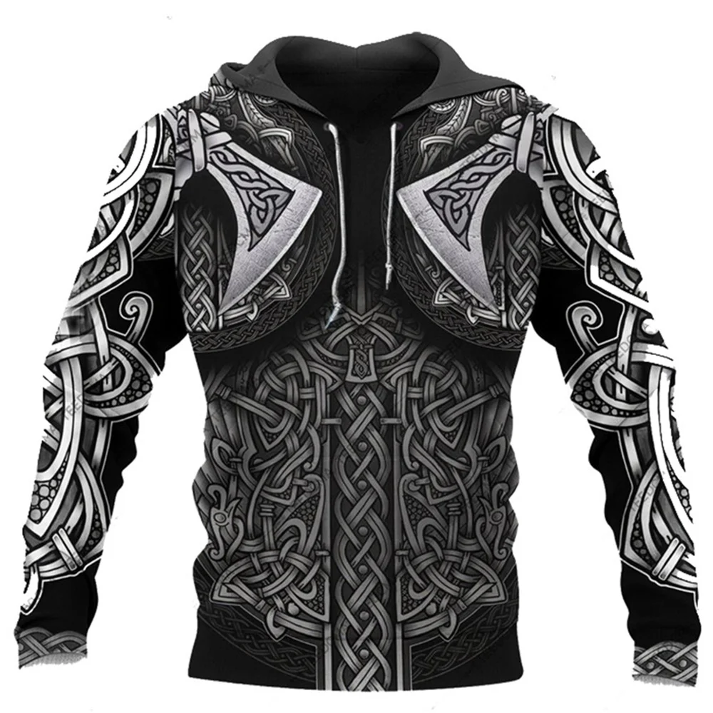 Fashion Spring And Autumn Men's Hoodie Viking Ares Printed Pattern ...