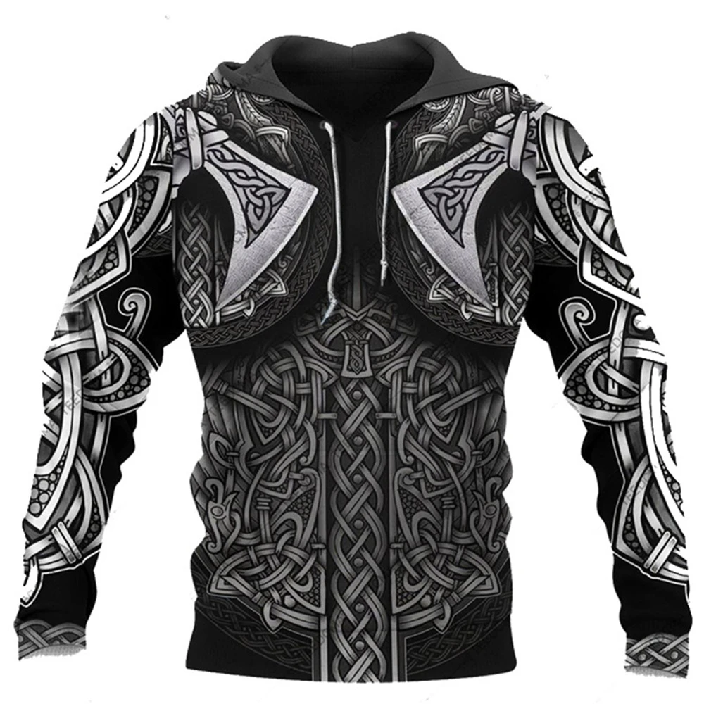 Fashion Spring And Autumn Men's Hoodie Viking Ares Printed Pattern ...