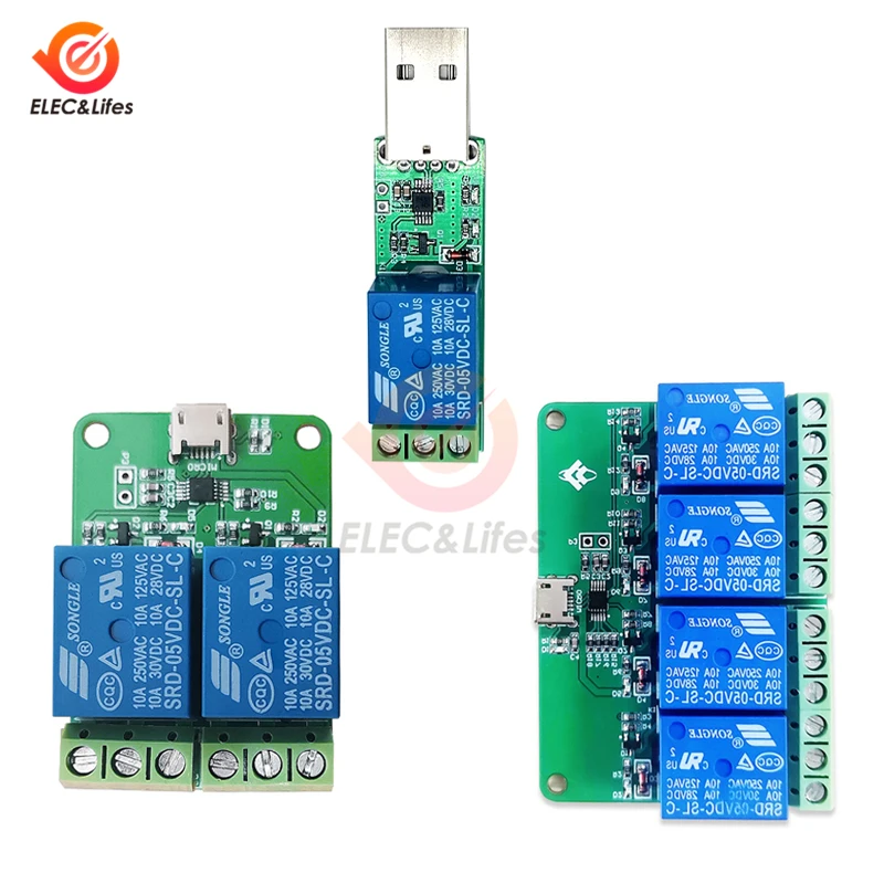 4 Channel Relay Module Usb | 2 Channel Usb Relay Module | Usb 5v 1 ...