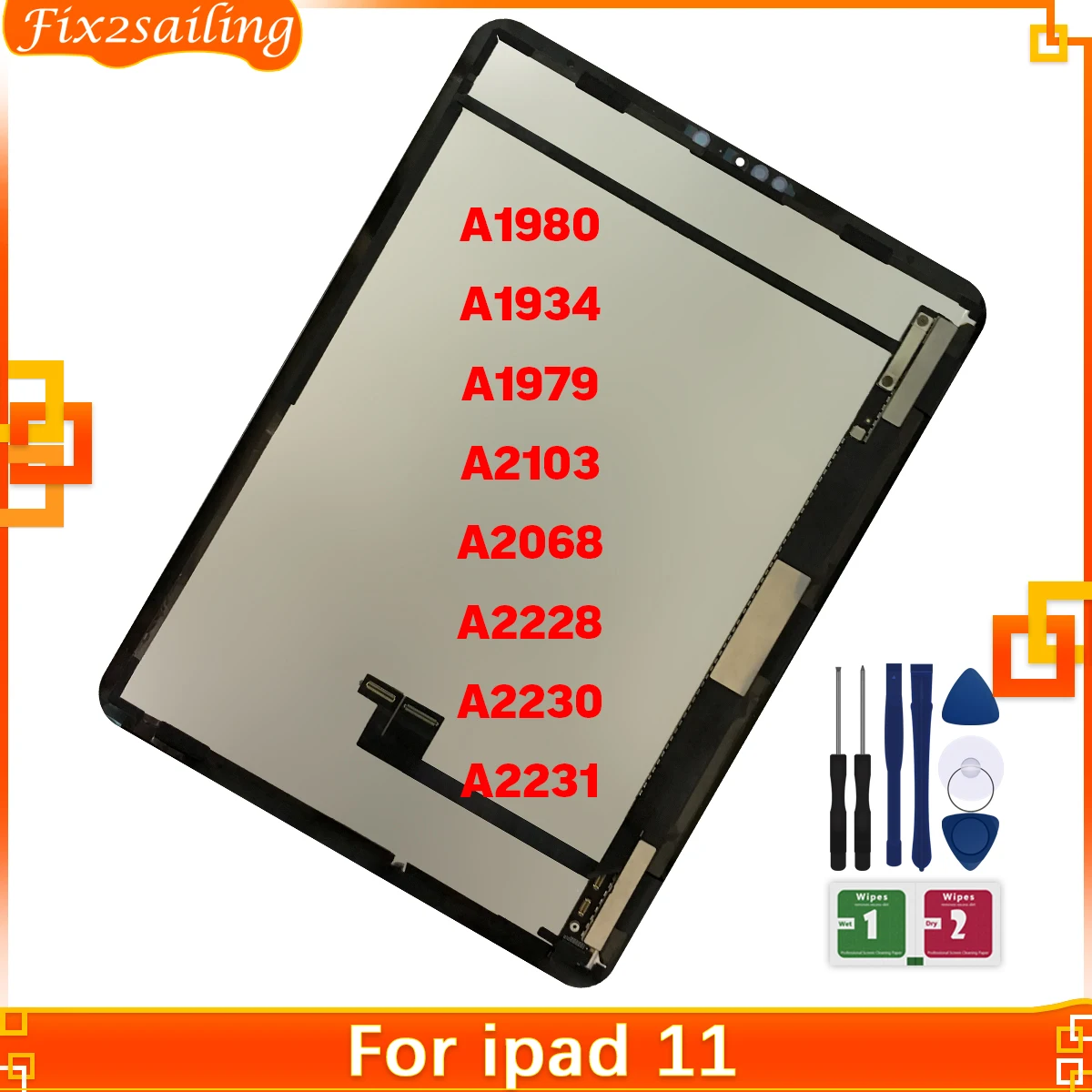 LCD 용 Apple iPad Pro 11 1st 2018 2nd 2020 A1980 A1934 A1979 디스플레이 디지타이저 ...