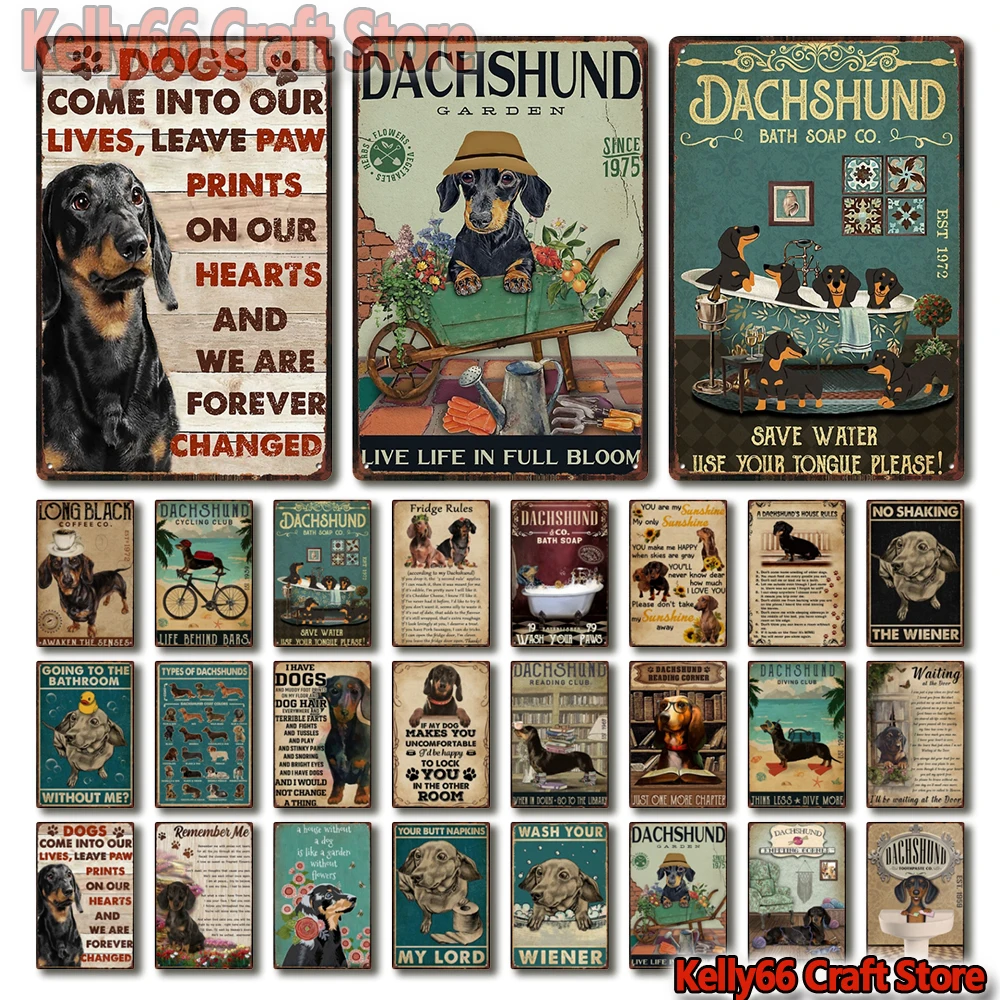 Poster Dogs Dachshund | Dachshund Decor | Sign Bar Decor | Dachshund ...