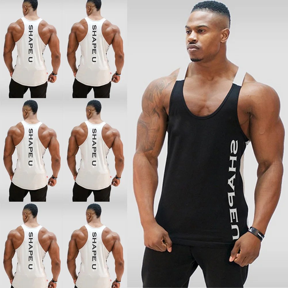 Hot-Bodybuilding-Fitness-Singlets-Muscle-Vest-For-Men-Tee-Basketball ...