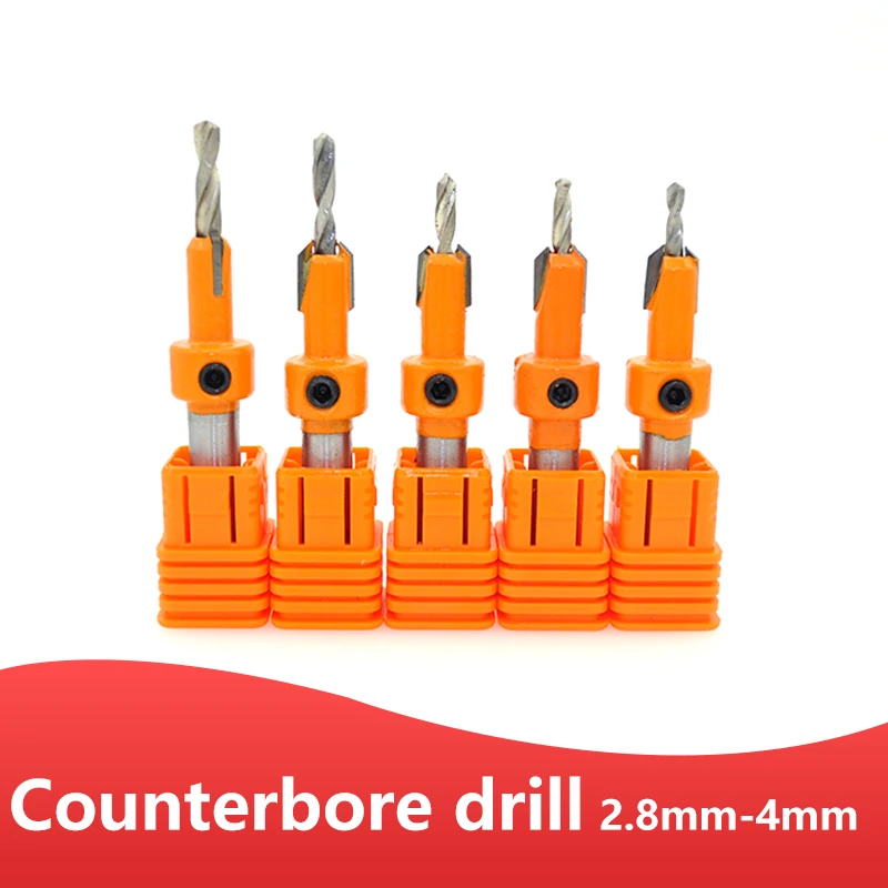 1/5pcs 8mm/10mm suit Shank HSS Woodworking Countersink Router Bit Set ...