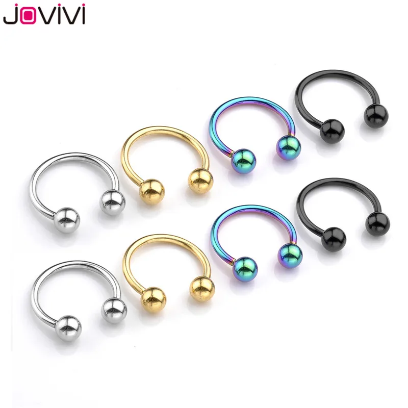 Jovivi 피어싱 주얼리 14Ga(1.6MM) 5mm 캡 티브 비즈 링 CBR 링 후프 코 격막 혀 링 니플 링 다용도 피어싱|jewelry piercing|nose ...