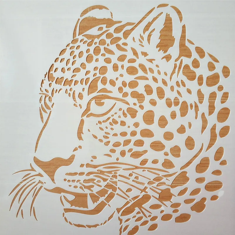 Leopard Head Stencil