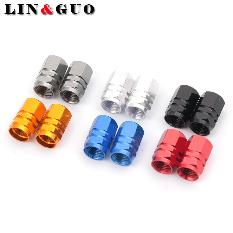 2pcs/lot universal aluminum hexgon style auto car tyre valve caps ...