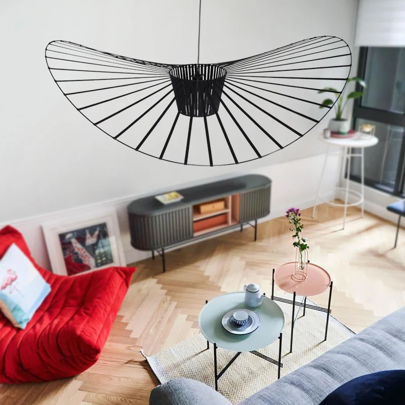 Modern Vertigo LED Pendant Lights Nordic Straw Hat Lustre Hanging ...