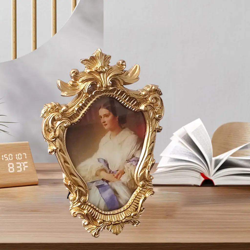 Vintage-Style-Picture-Frame-Tabletop-Golden-Antique-Photo-Holder-Living-Room-Bedroom-Wall ...