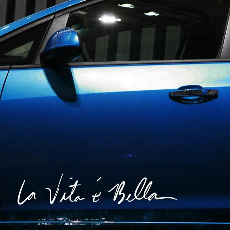 Pelly piggy Car Sticker La Vita E Bella Letters Sticker Personalized ...