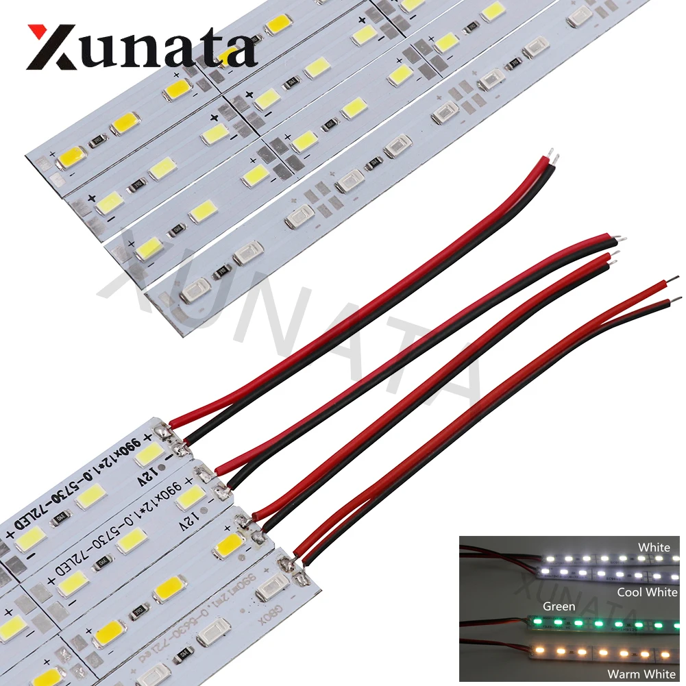 5pcs/10pcs/20pcs 50cm Led 스트립 빛 DC12V 24V LED 막대 조명 차가운 흰색/따뜻한 흰색 5630 ...