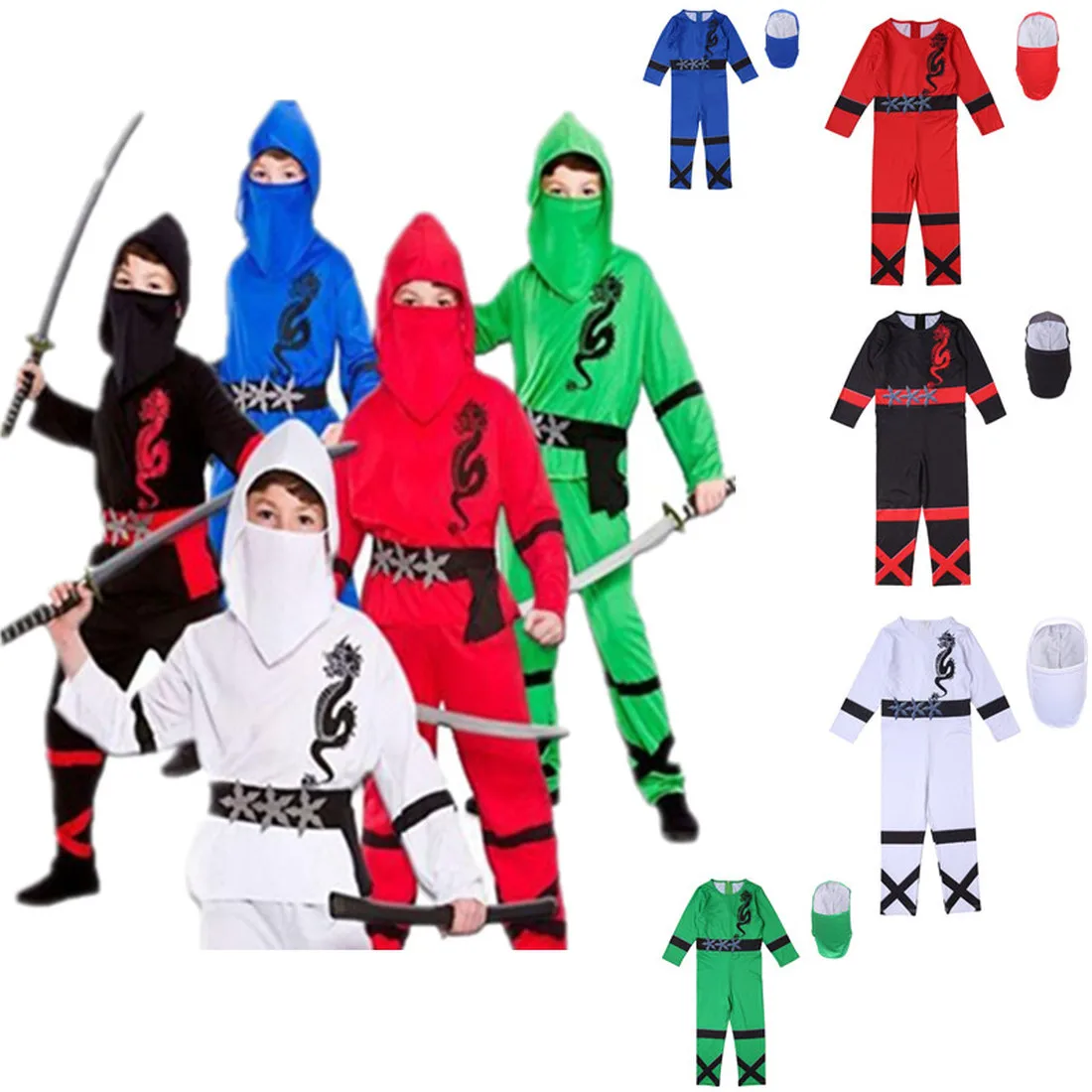 Ninjago traje de Cosplay para niños, ropa para fiesta de Halloween ...
