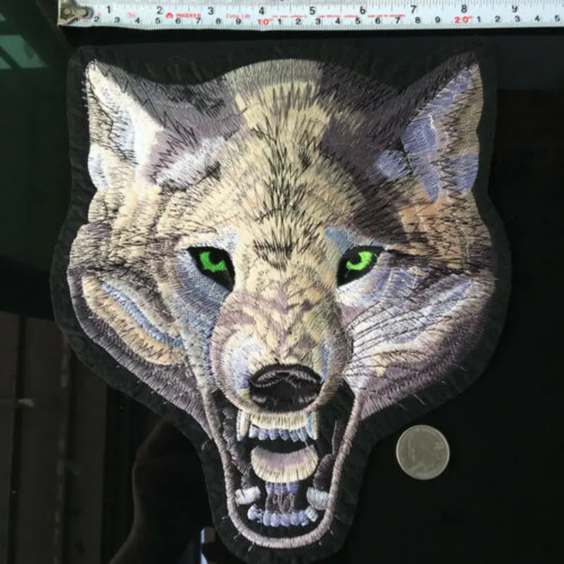 Parche-de-cabeza-de-lobo-grande-3D-de-25cm-bordado-de-animales-apliques ...