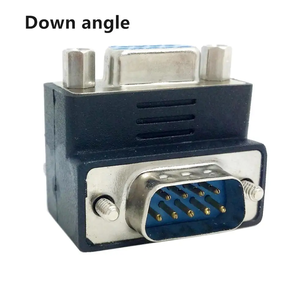 RS232 D-Sub 9 Pin Male To Female 90 degree Angle screw type Nut type ...